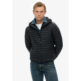 Superdry Herren Steppjacke "HOODED FUJI LITE JACKET", schwarz, Gr. XXXL, unifarben, Web, Obermaterial: 100% Nylon, Jacken, Slim Fit, aus Nylon, mit