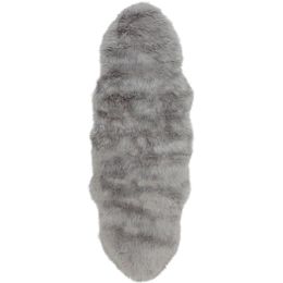 Hochflor-Teppich OTTO HOME, B:65cm H:60mm L:180cm, grau, Kunstfaser, Teppiche, "Valeria, Fellteppich, kuschelig, flauschig", Kunstfell, weiche
