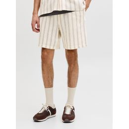 Jack & Jones JACK & JONES Herren Sweatshorts "JPSTJAIDEN COBA STRIPE JOG SHORT SRT SN", beige, Gr. L, gestreift, Web, Obermaterial: 100% Baumwolle, Hosen