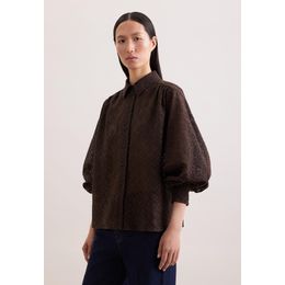 Seidensticker Damen Hemdbluse, braun, Gr. 36, unifarben, 70% Baumwolle, 30% Polyester, Blusen, 1/1 Kragen Uni