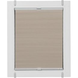 SUNLINES Plissee verdunkelnd energiesparend ohne Bohren verspannt verspannt mit Simply-Fix Klemmtr&auml;ger, Wabenplissee, nach Ma&szlig; beige Obermaterial: 100