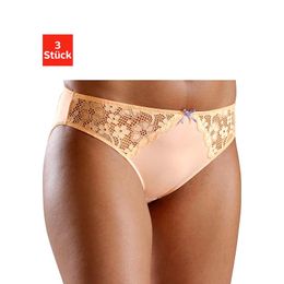 Petite Fleur By Lascana Damen petite fleur by Lascana Slip Packung, 3 St&uuml;ck, mit leicht transparenter Jacquardspitze an den Seiten bunt 48/50
