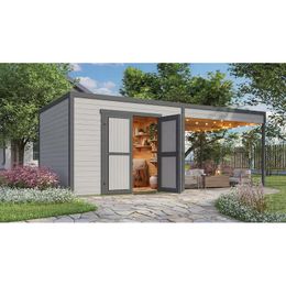 Weka Gartenhaus &raquo;Batu 3 mit Anbau&laquo; Massivholz ohne Fu&szlig;boden, ohne Dacheindeckung