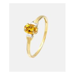 Diamant L'&eacute;ternel Ring aus 375 Gelbgold mit Citrin | Gr.: 56