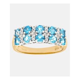Diamant L'&eacute;ternel Ring aus 375 Gelbgold mit Diamant mit Topas | Gr.: 56