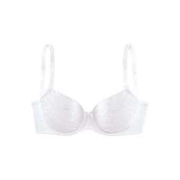 Lascana Damen Schalen-BH "Chiara", Gr. 95, wei&szlig;, Spitze, Obermaterial: 85% Polyamid (TACTEL), 15% Elasthan (LYCRA), BHs, mit graphischem Netz-Muster,