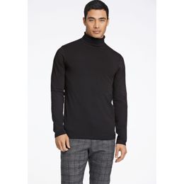 LINDBERGH Herren Rollkragenpullover "Rollkragenpulli Slim Fit", schwarz, Gr. L, unifarben, Obermaterial: 95% Baumwolle, 5% Elasthan, Pullover