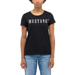 Mustang Damen Kurzarmshirt "Damen Style Alma", schwarz, Gr. S, Jersey, 100% Baumwolle, Shirts