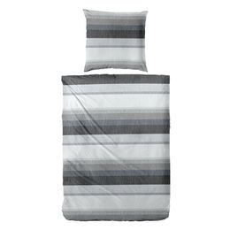 Primera Bettw&auml;sche &raquo;Biber-Bettw&auml;sche Roommate&laquo; 2 Stk. mit dezenten Mustertexturen grau Biber, Obermaterial: 100% Baumwolle B/L: 135cm x 200cm, 1 Stk., 1 Stk.,