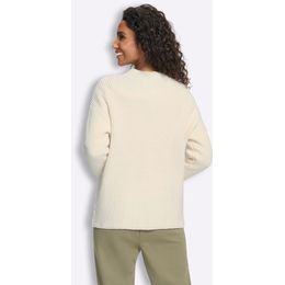 Heine Damen Strickjacke, beige, Gr. 40, unifarben, 100% Baumwolle, Strickjacken