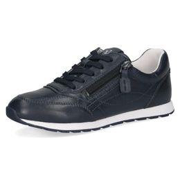 Caprice Damen Sneaker, Gr. 36, blau, Nappaleder, Basic, Schuhe, Freitzeitschuh, Schn&uuml;rschuh, Halbschuh in bequemer Weite