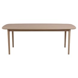 ACTONA GROUP Esstisch &raquo;Aston&laquo; Tischplatte aus ge&ouml;ltem Eichenfurnier, Massivholzgestell, B: 210 cm wei&szlig; B/H/T: 210cm x 75cm x 100cm