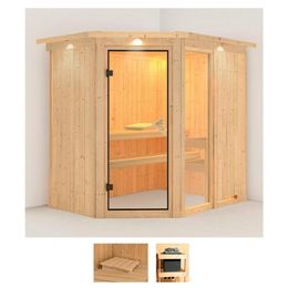 Karibu Sauna &raquo;Frigga 1&laquo; Set, ohne Ofen beige ohne Ofen, (ohne Ofen)