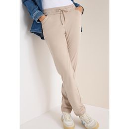 Cecil Damen Stoffhose &raquo;Style Tracey&laquo; mit Gallonstreifen und elastischem Bund mit Tunnelzug beige S (38), L&auml;nge 28