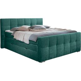 Home Affaire Boxspringbett &raquo;Ros&agrave;&laquo; H3/H3, H3/H4, H4/H4 m&ouml;glich gr&uuml;n Chenille, Liegefl&auml;che B/L: 180cm x 200cm, Gewicht bis: 140 kg + 140 kg H4 + H4, 