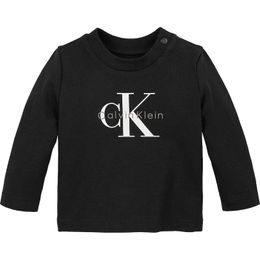 Calvin Klein Jeans M&auml;dchen Langarmshirt &raquo;MONOGRAM LS T-SHIRT&laquo; f&uuml;r Babys bis 2 Jahre, Logo-Druck schwarz 92