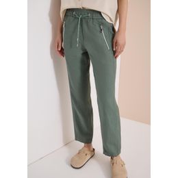 Cecil Damen Jogger Pants, gr&uuml;n, Gr. M, unifarben, Stoff, 55% Leinen, 45% Viskose, Hosen, im Loose Fit