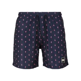 Urban Classics Herren Badeshorts "Urban Classics Herren Pattern Swim Shorts", blau, Gr. XXL, 100% Polyester, Badehosen