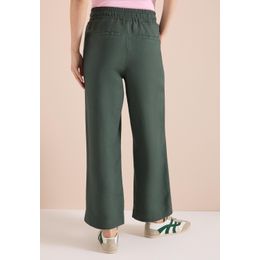 Cecil Damen 7/8-Hose, gr&uuml;n, Gr. XL, unifarben, Stoff, 55% Leinen, 45% Viskose, Hosen, High Waist
