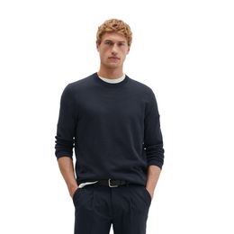Marc O'Polo MARC O'POLO Herren Rundhalspullover "DFB Travel Collection", blau, Gr. M, Strick, Obermaterial: 100% Baumwolle, Pullover, aus reiner Bio-Baumwolle