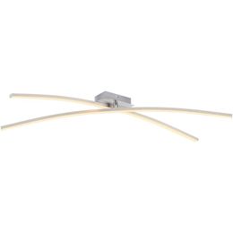 JUST LIGHT LED Deckenleuchte &raquo;SIMON&laquo; LED-Board 1 Stk. Warmwei&szlig; ein Profil drehbar silber 1, H: 11cm, 1 Stk.