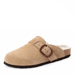 Tamaris Damen Clog, Gr. 42, beige, Veloursleder, Basic, Schuhe, Freizeitschuh, Haussschuh zum Schl&uuml;pfen