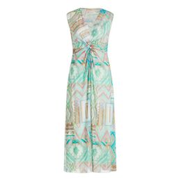 Cartoon Midikleid ohne Arm in Gr&uuml;n/Violett | Gr.: 42