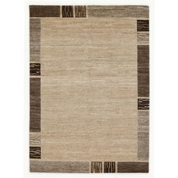 Wollteppich, B:70cm H:20mm L:140cm, beige, OCI DIE TEPPICHMARKE, Seide, Wolle, Wohnzimmer, Teppiche, "Natura Silk Greny", reine Wolle, handgekn&uuml;pft,