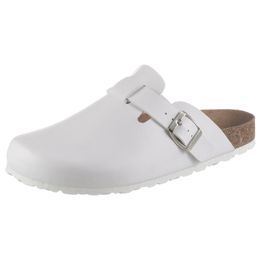 ANISTON SHOES Damen Clog, Gr. 37, wei&szlig;, Lederimitat, unifarben, Schuhe, Gartenschuh, Berufsschuh, Hausschuh in klassischer Form