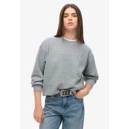 Superdry Damen Sweatshirt "ESSENTIAL LOGO OVERDYED SWEAT", blau, Gr. S, unifarben, Sweatware, Obermaterial: 100% Baumwolle, Sweatshirts, l&auml;ssig