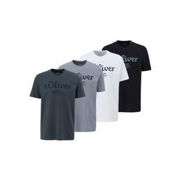 s.Oliver Herren T-Shirt "T-Shirt Logo T-Shirt 4er Pack", bunt, Gr. S, Obermaterial: 100% Baumwolle CO., Shirts