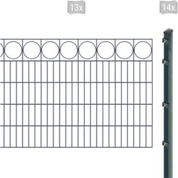 Arvotec Doppelstabmattenzaun &raquo;EXCLUSIVE 100 zum Einbetonieren "Ring" mit Zierleiste&laquo; Zaunh&ouml;he 100 cm, Zaunl&auml;nge 2 - 60 m grau Kunststoff, Stahl H/L: 100cm x 