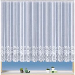 Weckbrodt-Gardinen Gardine &raquo;"Napoli", &laquo; Kr&auml;uselband 1 Stk. tlg. jacquard, gebogt, Bord&uuml;re, Sockel wei&szlig; Polyester 145cm, Kr&auml;uselband, 750cm