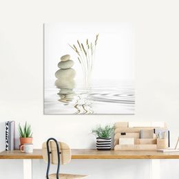 Artland Glasbild &raquo;Zen Friede&laquo; Zen 1 Stk. tlg. in verschiedenen Gr&ouml;&szlig;en wei&szlig; B/H/T: 30cm x 60cm, Glasbild Zen, 1 Stk.