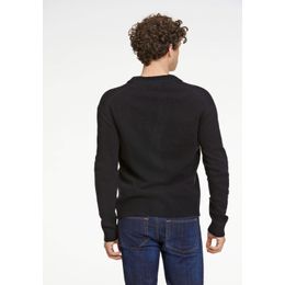 LINDBERGH Herren Cardigan "Cardigan Comfort Fit", schwarz, Gr. M, unifarben, Obermaterial: 80% Wolle, 20% Nylon, Strickjacken