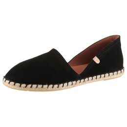 VERBENAS Damen Espadrille "CARMEN SERRAJE", Gr. 42, schwarz, Veloursleder, Schuhe, Sommerschuh, Schlappen mit Jute-Rahmen