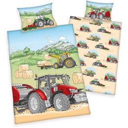 Baby Best Babybettw&auml;sche &raquo;Traktor&laquo; 2 Stk. mit tollem Motiv bunt Renforc&eacute;, Obermaterial: 100% Baumwolle B/L: 100cm x 135cm, 1 Stk., 1 Stk., Renforc&eacute;, B/L: 40cm x