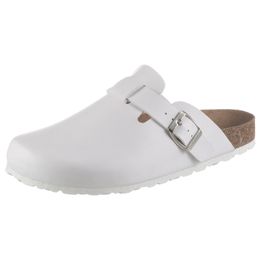ANISTON SHOES Damen Clog, Gr. 40, wei&szlig;, Lederimitat, unifarben, Schuhe, Gartenschuh, Berufsschuh, Hausschuh in klassischer Form
