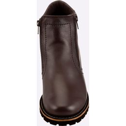 Heine Damen Stiefelette, Gr. 42braun, Glattleder, Leder, Rindsleder, Schuhe