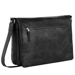 Camel Active Damen Camel Active Messenger Bag &raquo;Traces&laquo; aus Lederimitat, funktional mit vielen F&auml;chern & hochwertigem Gurtband schwarz B/H/T: 38,5cm x 
