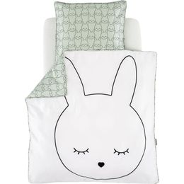 Tr&auml;umeland Babybettw&auml;sche &raquo;kuschelweiche Bettw&auml;sche Kuschelhase&laquo; 2 Stk. gr&uuml;n Jersey, Obermaterial: 100% Baumwolle B/L: 80cm x 80cm, 1 Stk., 1 Stk., Jersey, B/L: 