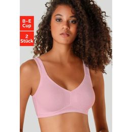 Petite Fleur By Lascana Damen petite fleur by Lascana Entlastungs-BH &raquo;, BH ohne B&uuml;gel, Baumwoll BH&laquo; Packung, mit breiten Tr&auml;gern, gro&szlig;e Gr&ouml;&szlig;en, 