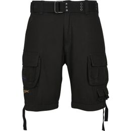 Brandit Herren Cargoshorts "Brandit Herren Savage Vintage Cargo Shorts", schwarz, Gr. L, unifarben, 100% Baumwolle, Hosen