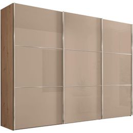 STAUD Kleiderschrank &raquo;Schwebet&uuml;renschrank Includo Glas&laquo; beige Holzwerkstoff Artisan Eiche Dekor, B/H/T: 249cm x 222cm x 68cm, T&uuml;ren: 3 Stk. Premium