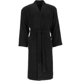Unisex-Bademantel Vossen, schwarz, Baumwolle, Hausm&auml;ntel
