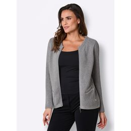 Damen Strickjacke, grau, Gr. 38, CREATION L PREMIUM, unifarben, 70% Lyocell, 30% Baumwolle, Strickjacken
