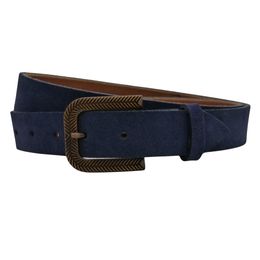 AnnaMatoni Damen Lederg&uuml;rtel "AnnaMatoni Damen Lederg&uuml;rtel in hochwertigem Velour Leder 3cm", blau, Gr. 120, 100% Leder, G&uuml;rtel