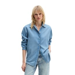 Marc O'Polo MARC O'POLO Damen Jeansbluse "aus TENCEL Lyocell-Baumwolle-Mix", blau, Gr. 34, unifarben, Obermaterial: 64% Lyocell, 36% Baumwolle, Blusen