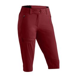 Maier Sports Damen Outdoorhose "Lulaka Capri Loop", rot, Gr. 40, 100% Polyester, Hosen, Damen Wanderhose, elastische Funktionshose mit 3 Taschen,