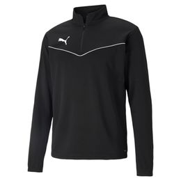 Puma Herren Langarmshirt "TEAMRISE 14 ZIP TOP"Puma schwarz, Puma wei&szlig;, Gr. XXXL, unifarben, Piqu&eacute;, Obermaterial: 100% Polyester, Shirts, Langarm, f&uuml;r